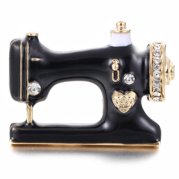Diamond Sewing Machine Brooch